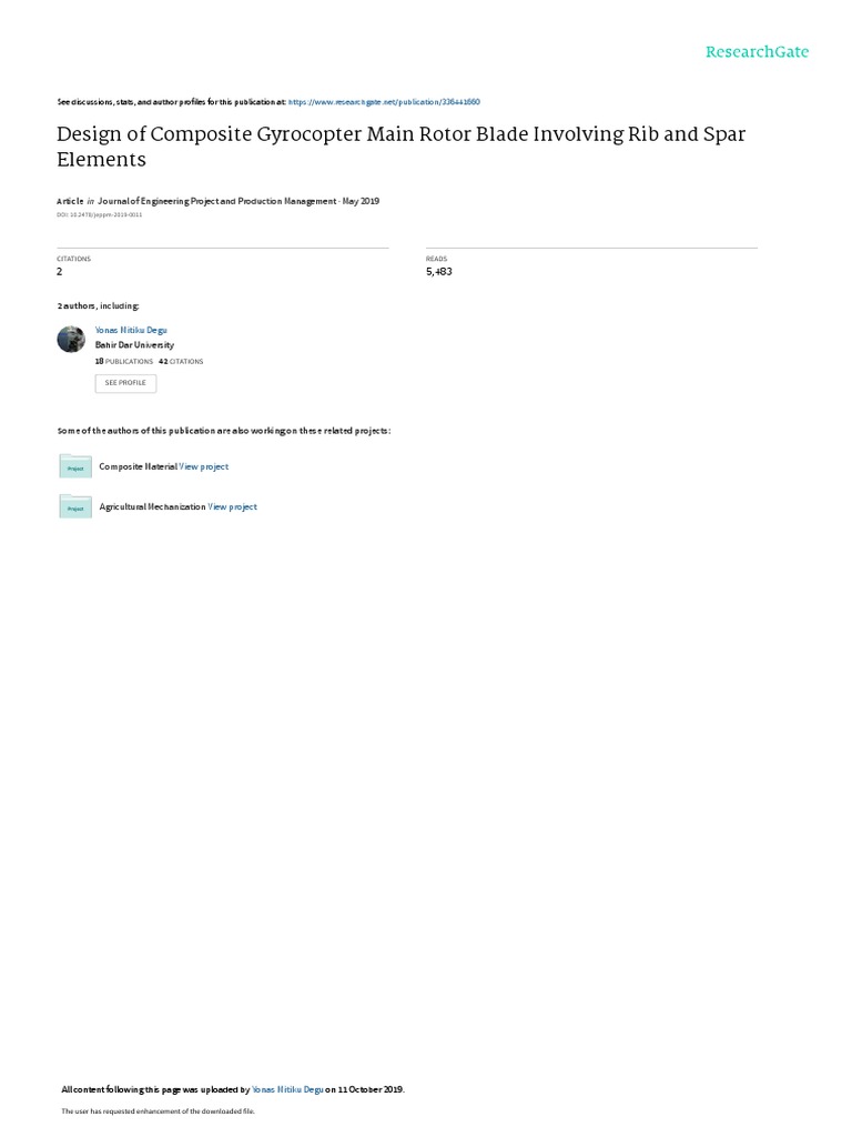 Designof Composite Gyrocopter Main Rotor Blade Involving Riband Spar ...