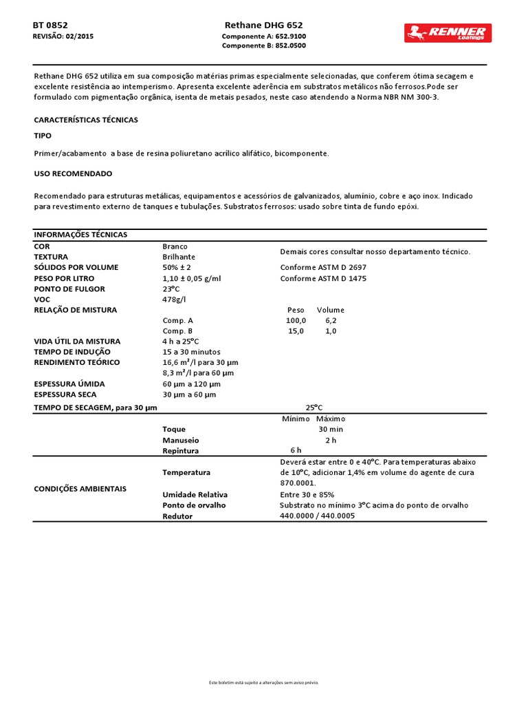 Rethane DHG 652 | PDF