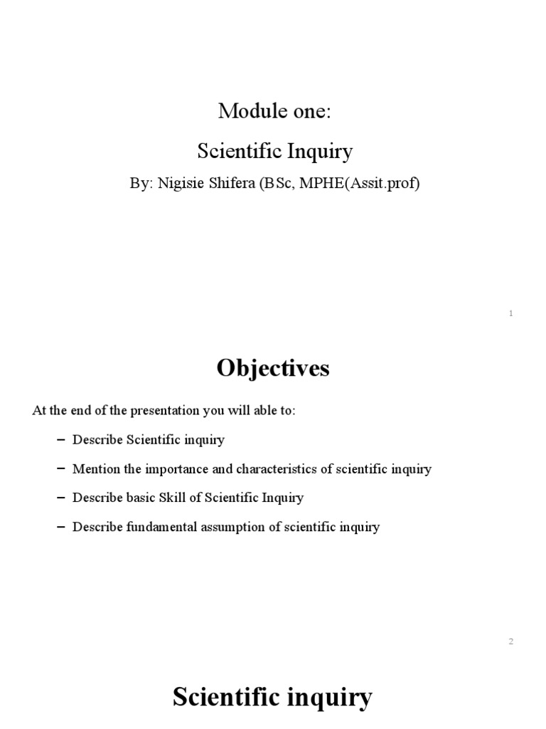 Module 1. Scientific Inquiry | PDF
