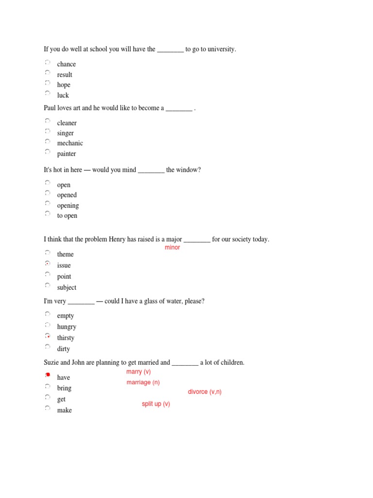 Grammar & Vocab Test | PDF