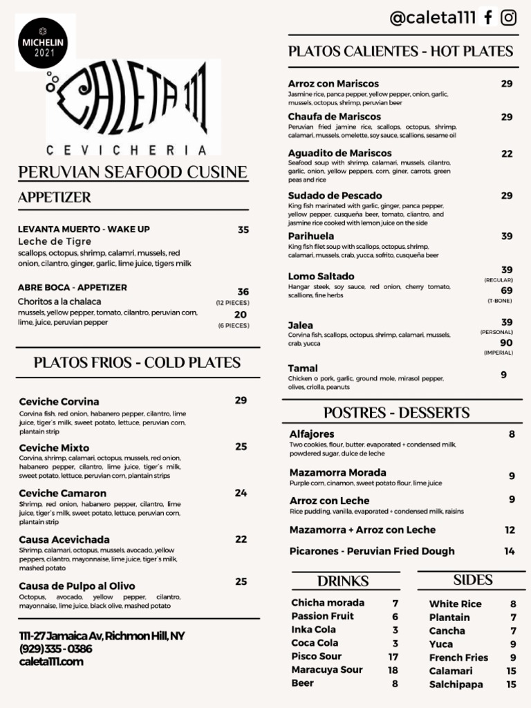 Menu Caleta | PDF