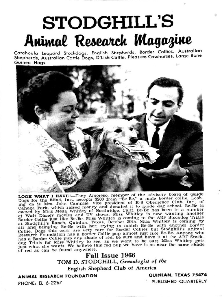 Stodghill's Animal Research Magazine 1966 Fall Issue | PDF