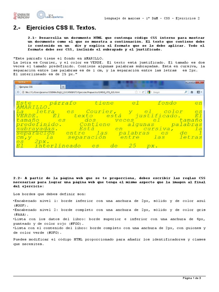 CSS - Ejercicios 2 - 2 | PDF CSS - Ejercicios 2 - 2 | PDF