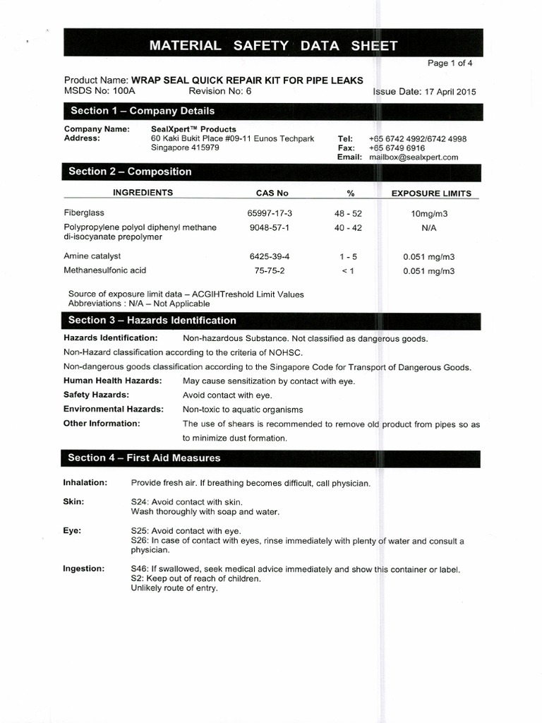 Wrap Seal Quick Repair Kit | PDF