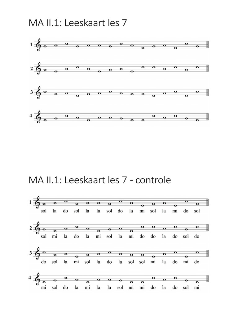 MA II1 Leeskaart les 07 | PDF