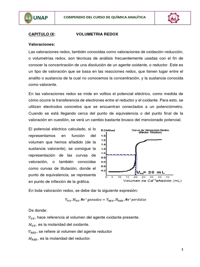 Capitulo Ix - Volumetria Redox - S2023i | PDF | Redox | Valoración