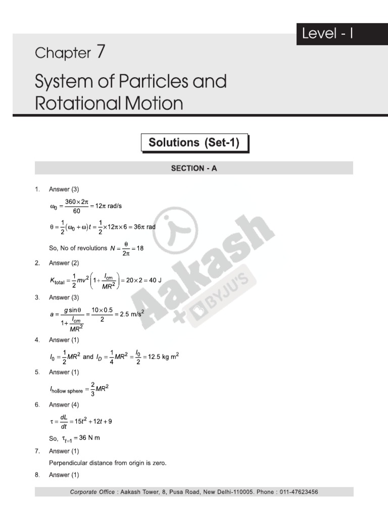 CLS MED 22 23 XI Phy Package 3 Level 1 Chapter 7 | PDF