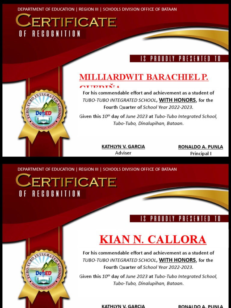 Certificate With Honors | PDF
