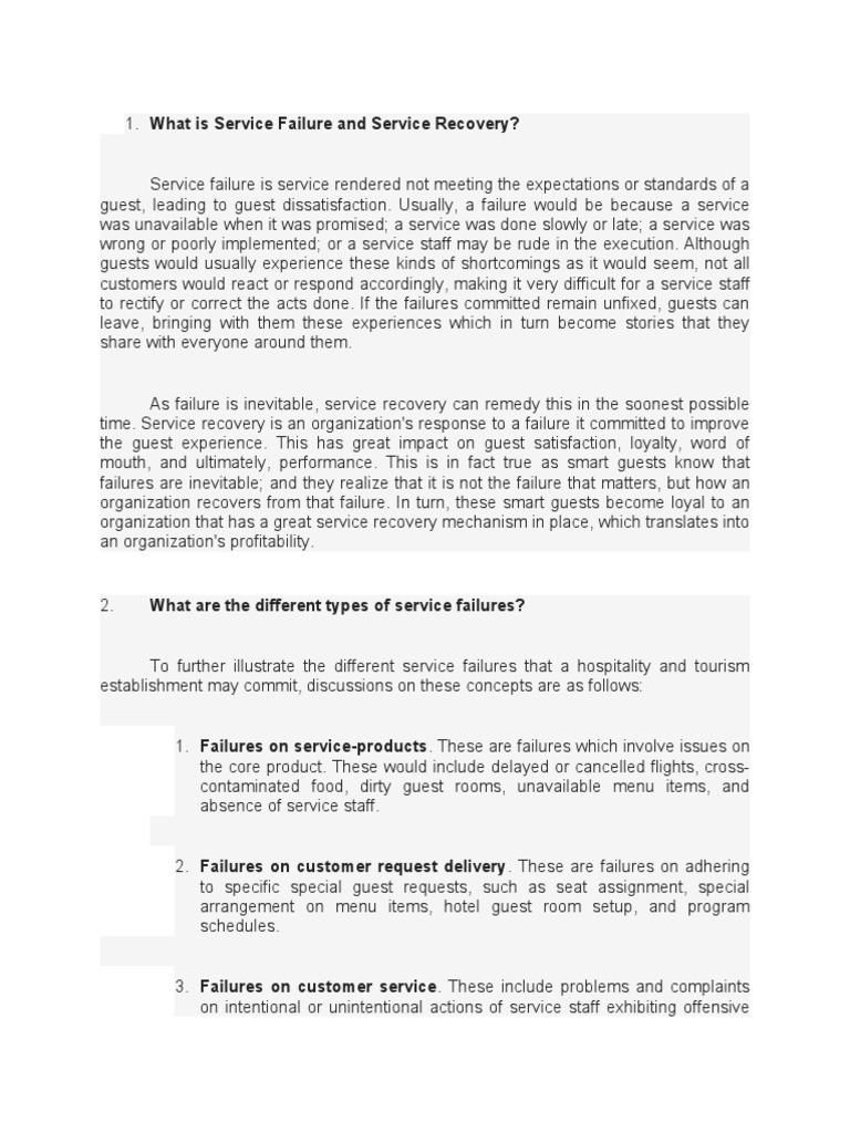 Understanding Service Failure & Recovery | PDF | Business