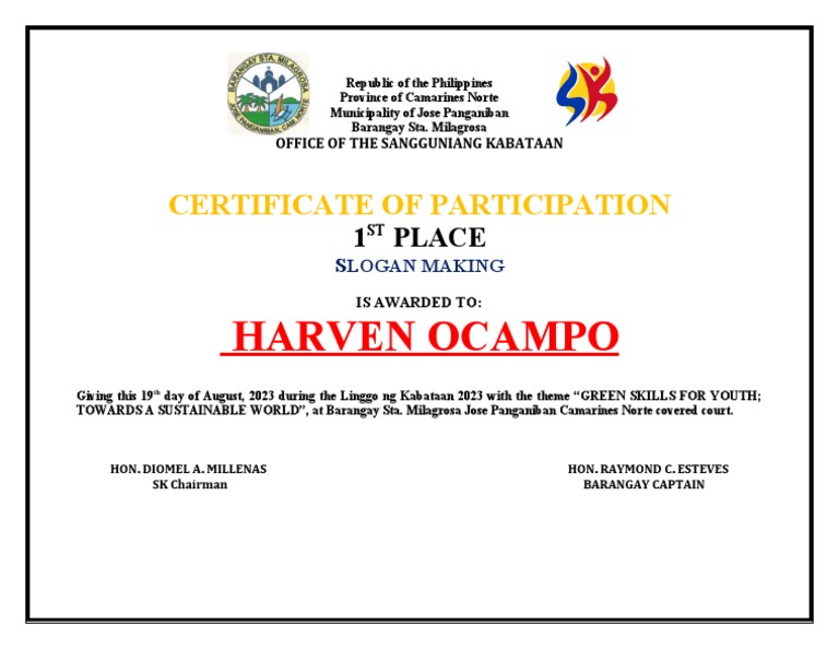 Certificate Slogan | PDF