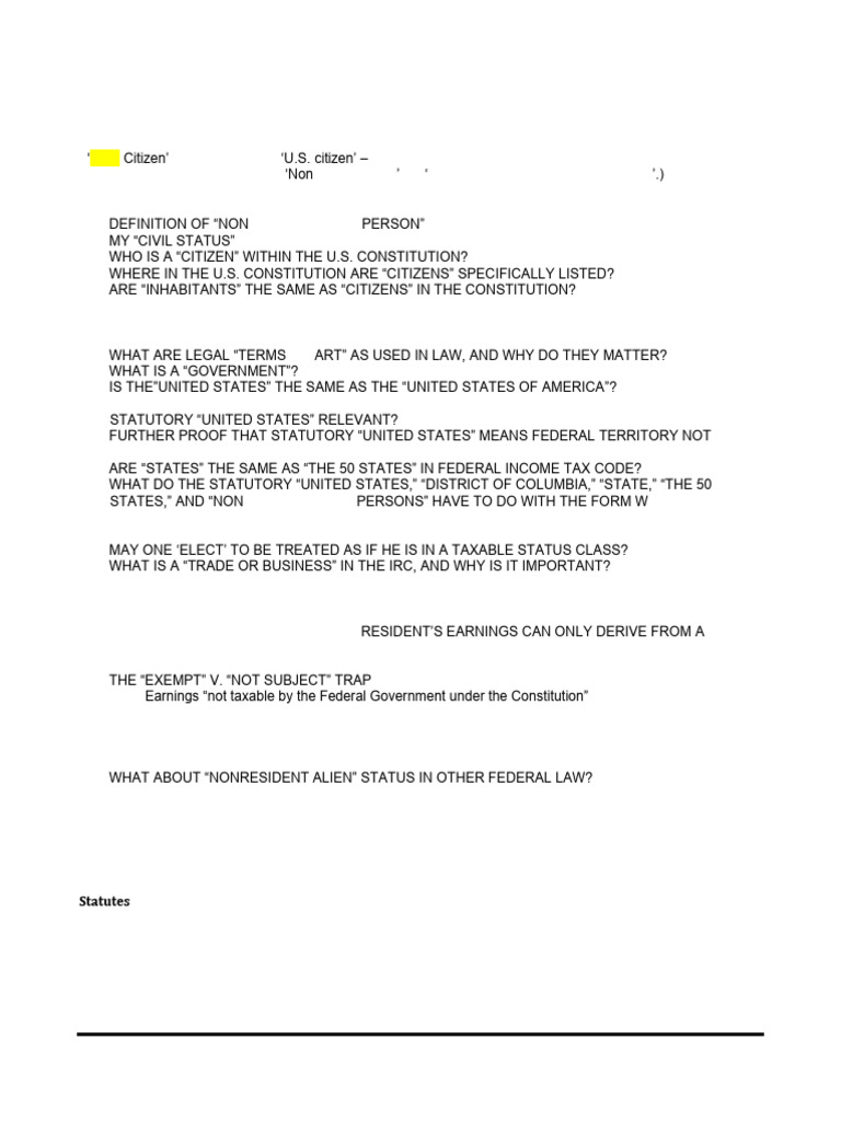 W-8 Attachment: Citizenship, Form #04.219 | PDF | United States Code ...