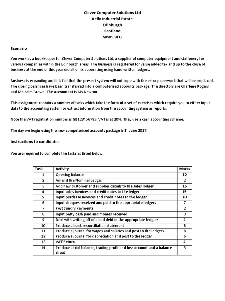 Clever Computer Solutions Accounting Tasks | PDF | Payments | Credit Card