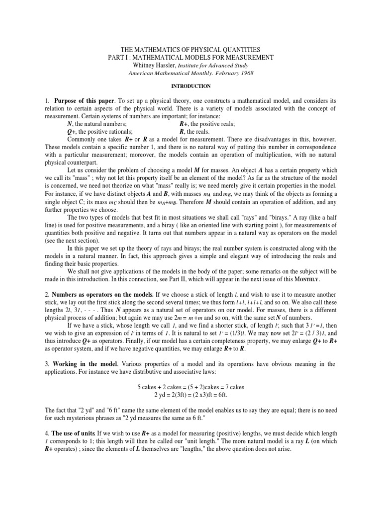 1968 - H - Whitney - The Mathematics of Physical Quantities Part I ...