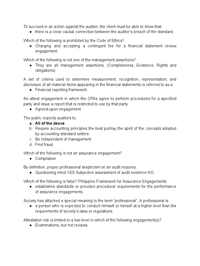 ACAUD MCQ Reviewer | PDF | Audit | Financial Audit