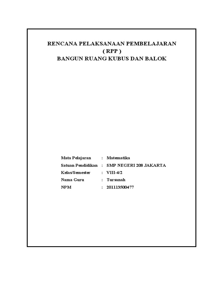 RPP 1 (CTL) V | PDF