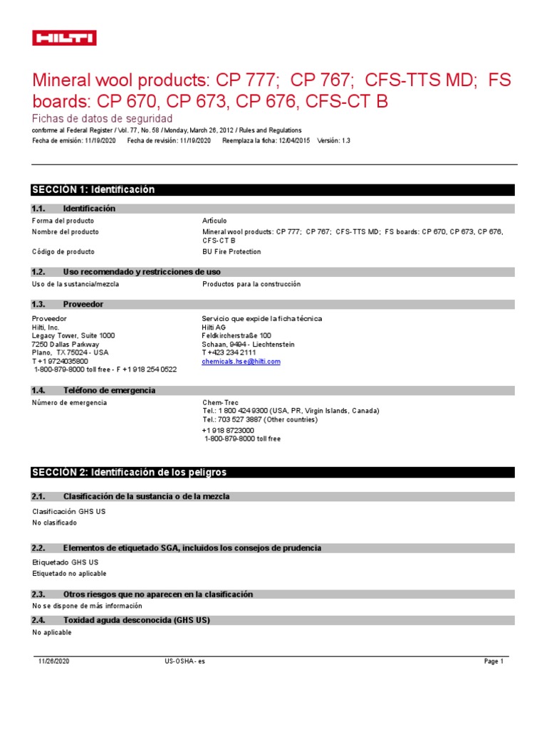 Material Safety Datasheet CP 673 CP 670 B ES Material Safety Datasheet ...