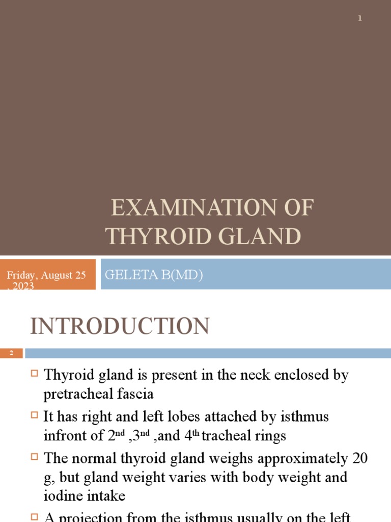 Examination of Thyroid Gland | PDF