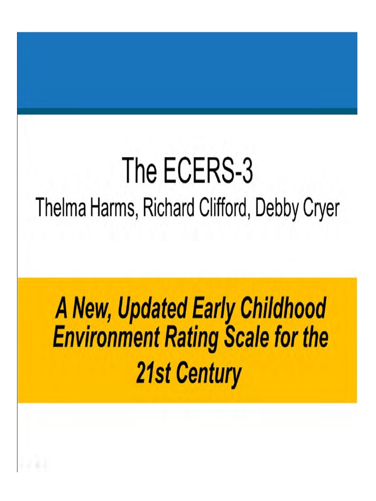 Difference in ECERS and ECERS 3 | PDF