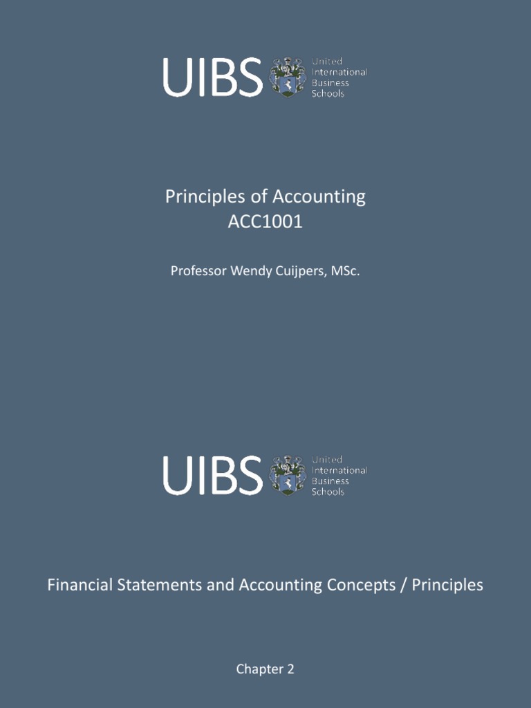 Chapter 2 Financial Statements and Accounting Concepts and Principles ...