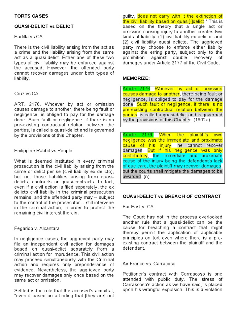 TORTS CASES | PDF