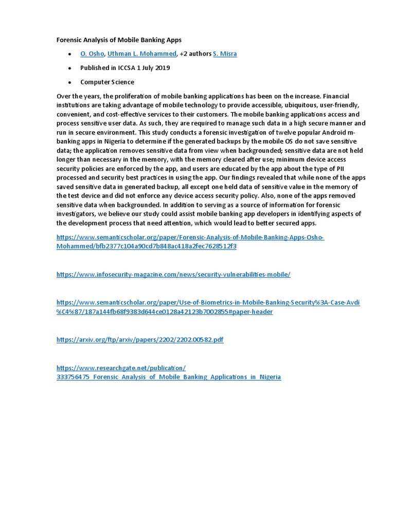 Digital Forensics Mobile Banking (Carding) Vulnerabilities | PDF ...
