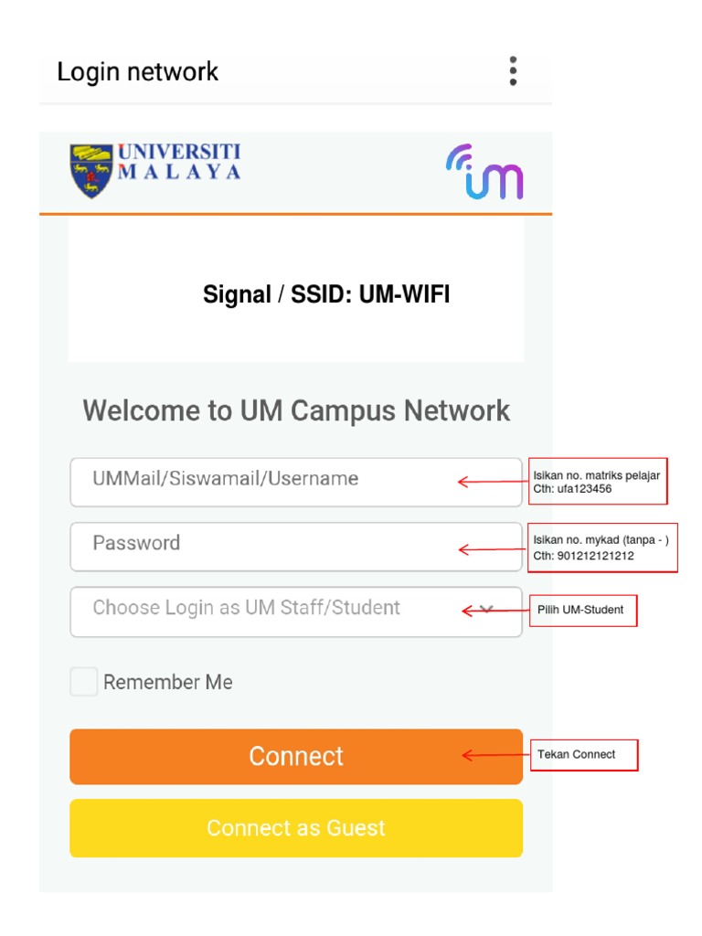 Panduan Login UM-WIFI | PDF