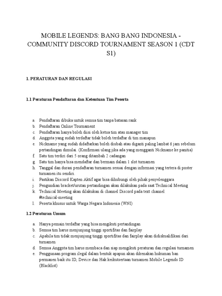 Rules Community Discord Tournament S1 | PDF
