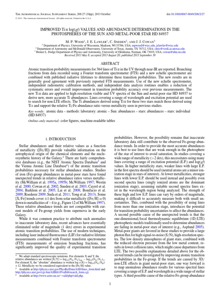 Wood 2013 ApJS 208 27 | PDF