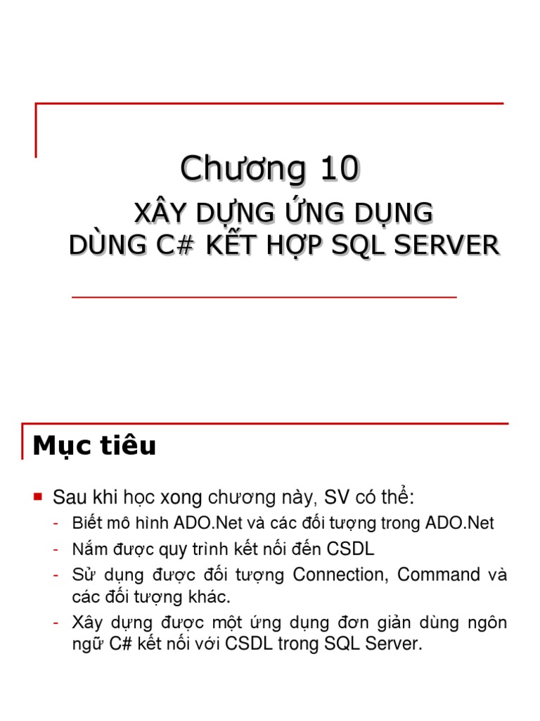 10 Xay Dung Ung Dung C# SQL Server | PDF