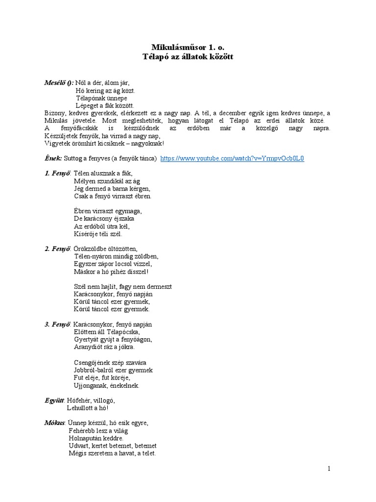 Mikulás Műsor | PDF