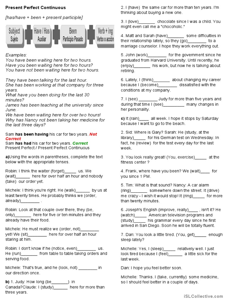 Present Perfect Present Perfect Continuous | PDF