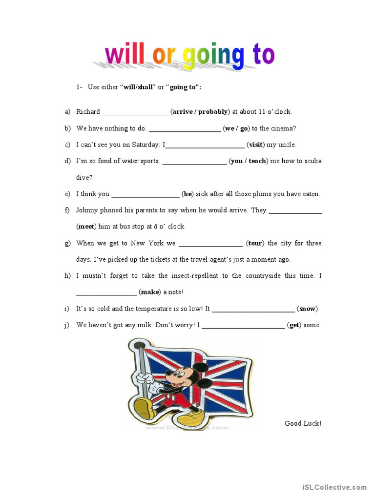 Will + Going To | PDF