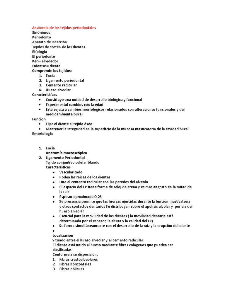 Anatomia Periodonto Lindhe Cap 1 | PDF