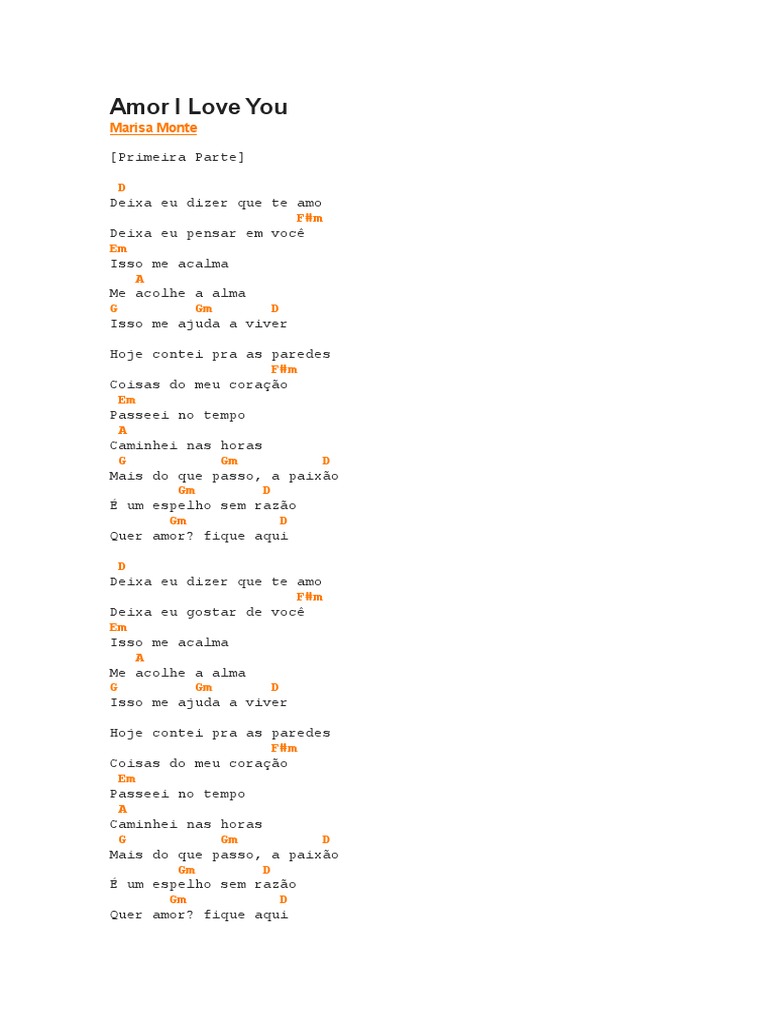 Amor I Love You - Marisa Monte | PDF