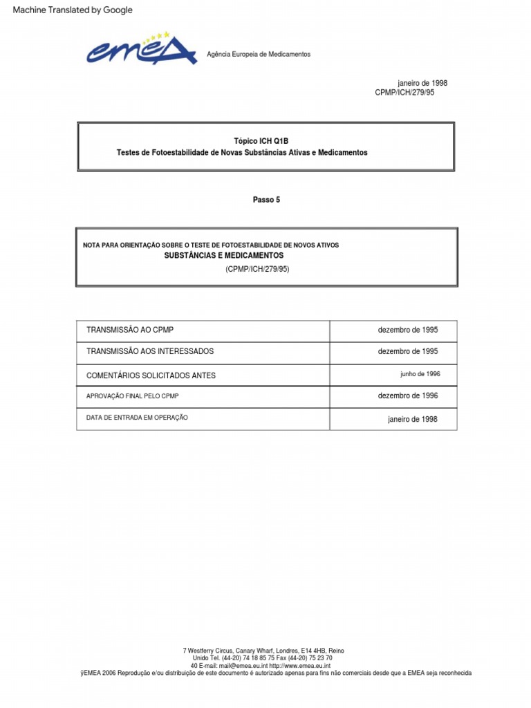 Estudo Fotodegradação ICH Q1B Traduzido | PDF | Ultravioleta | Química