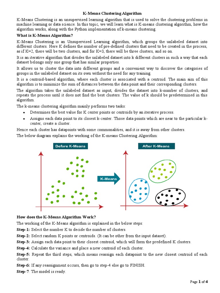 K-means Algo | PDF
