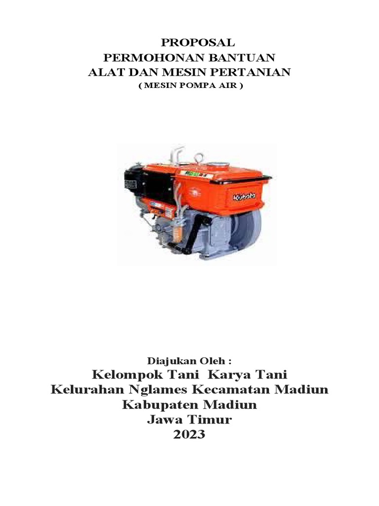 6.proposal Permohonan Pompa Air Poktan Karya Tani Kec Madiun | PDF