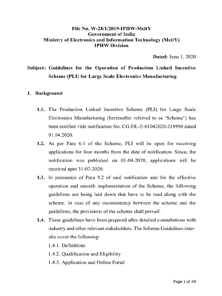 PLI Guidelines 01062020 | PDF