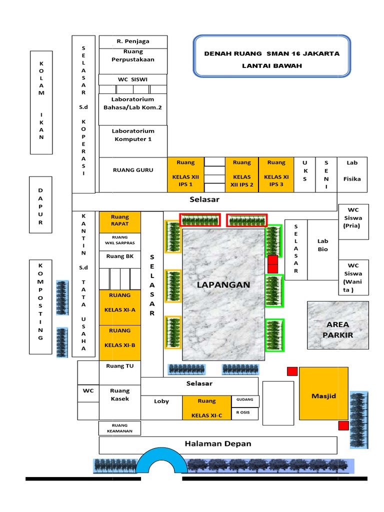 Denah Ruang Ujian Sekolah REVISI 2023-2024 | PDF