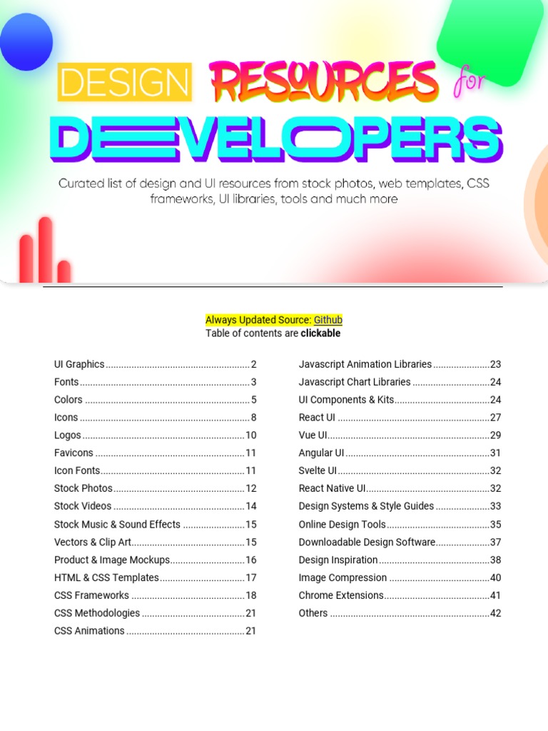 Comprehensive Design Resources Guide For Developers | PDF | Typefaces ...