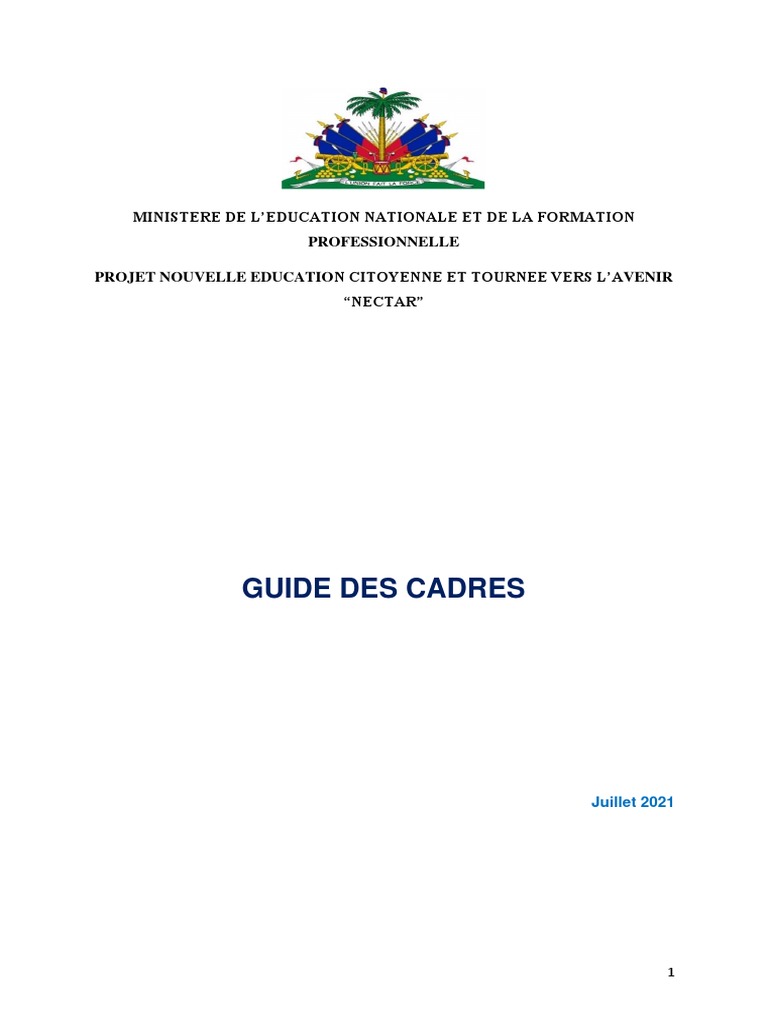 Guide Des Cadres P1 - 270721 | PDF
