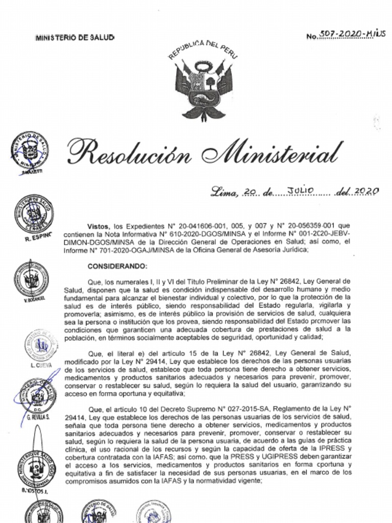 RM - 507 2020 Minsa | PDF