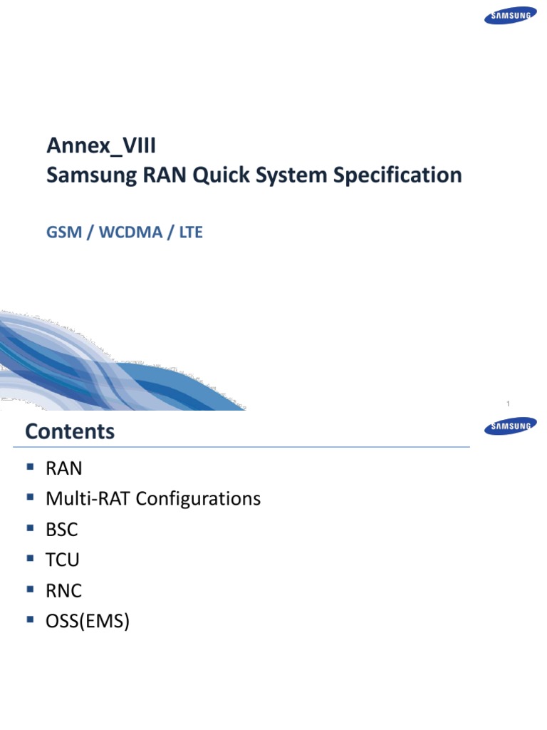 Annex_VIII_Samsung_RAN_Quick_System_Specification | PDF
