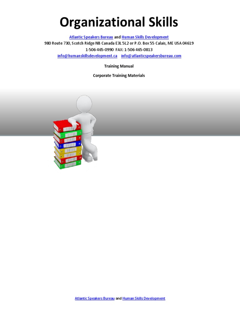 1 Training Manual Organizational Skills Student Training Manual PDF ...
