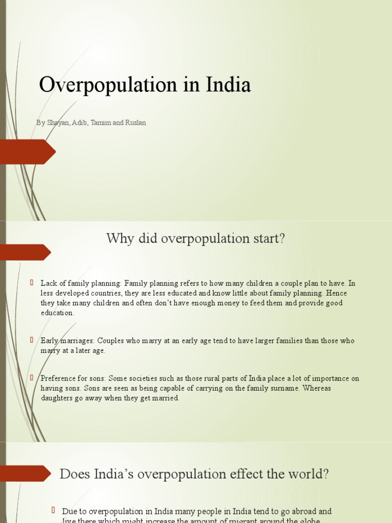 India's Overpopulation Crisis | PDF | Human Overpopulation | Natural Environment