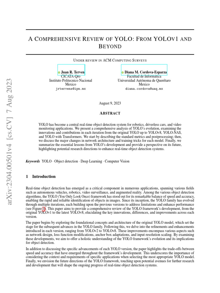 Yolo Comprehensive (v1 To v8) | PDF | Technology & Engineering