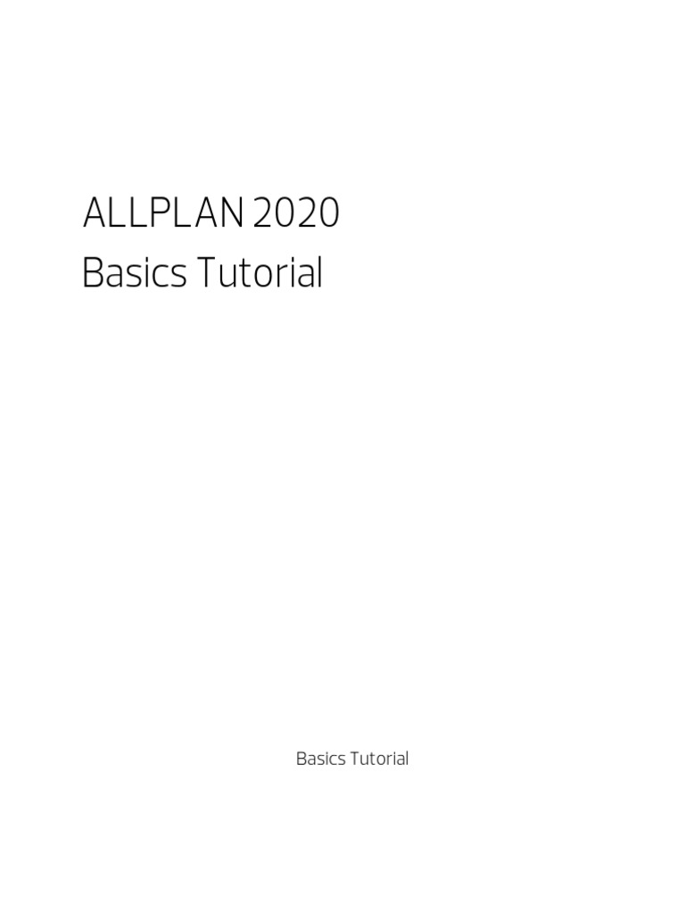 Allplan 2020 BasicsTutl | PDF | Computer File | Menu (Computing)