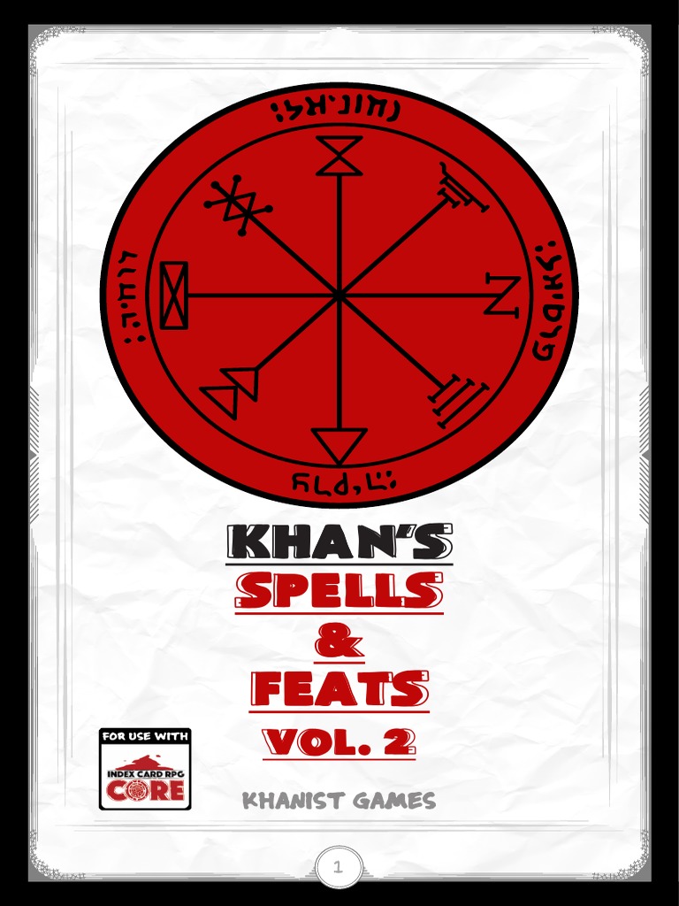 ICRPG_Index_Card_RPG_KG_Khan's_Spells_&_Feats_Vol_2 | PDF
