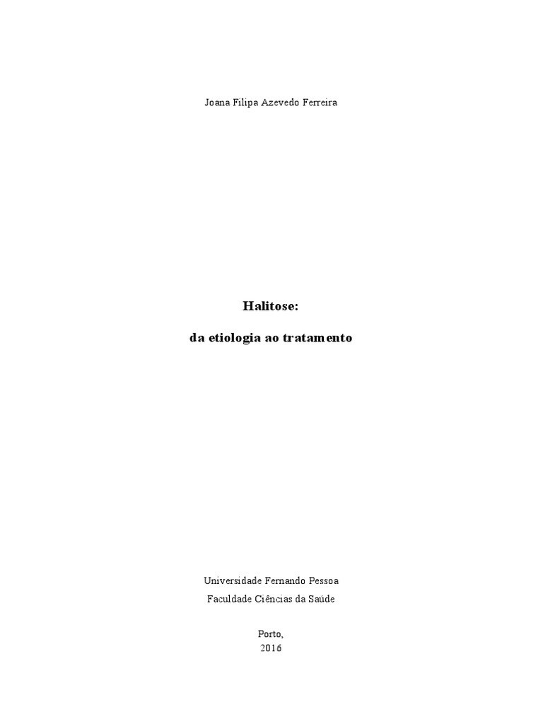 Halitose: Causas e Tratamentos Eficazes | PDF