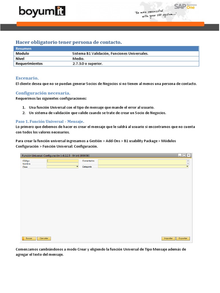 03 - Hacer Obligatorio Tener Persona de Contacto | PDF | Informática | Software